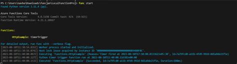 An Issue With Timer Trigger The Default Code Is Not Working As
