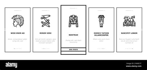 Punk Retro Element Hand Art Onboarding Icons Set Vector Stock Vector Image And Art Alamy