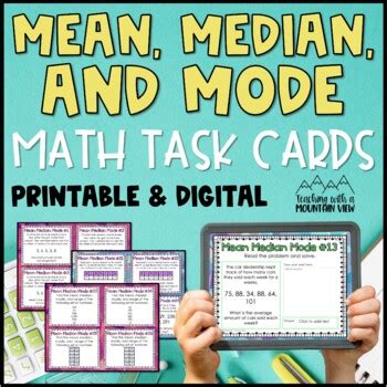 Mean Median Mode And Range Math Task Cards By Teaching With A Mountain View
