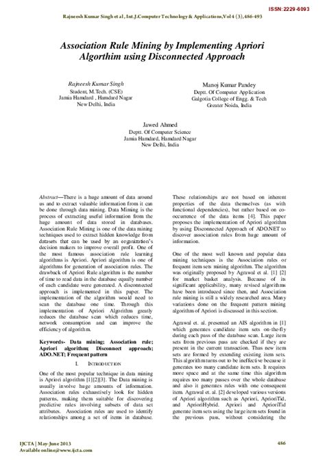 Pdf Association Rule Mining By Implementing Apriori Algorthim Using