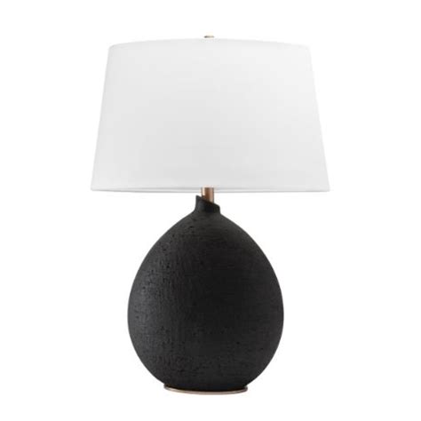 Shop Black Table Lamp Worganic Base And Belgian Linen Shade Furniture