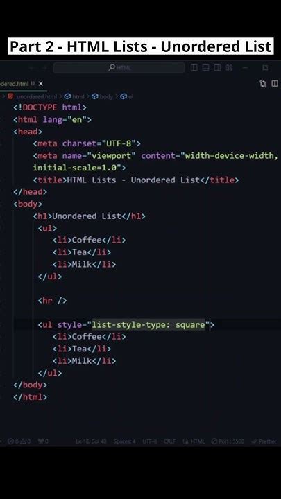 Part 2 Explore Html Unordered List Marker Styles Htmllist