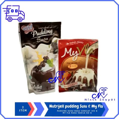 Paket Nutrijell Pudding Susu Rasa Cokelat 145 G My Fla Rasa Vanila 40 G