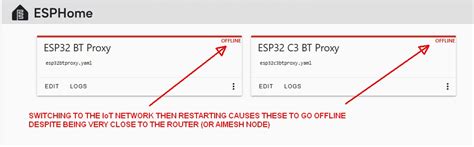 Esp32 Bluetooth Proxy Devices Ok On Primary Network Subnet But Always
