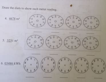 Solved Draw The Dials To Show Each Meter Reading 4 4678 M 3