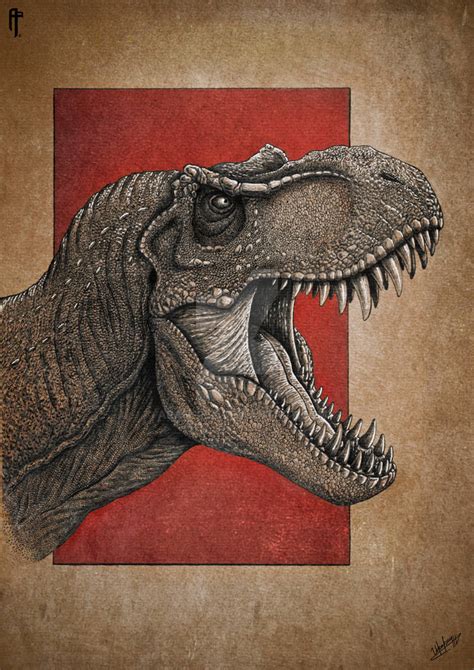 Jurassic Park Tyrannosaur Rex Portrait By Aram Rex On Deviantart