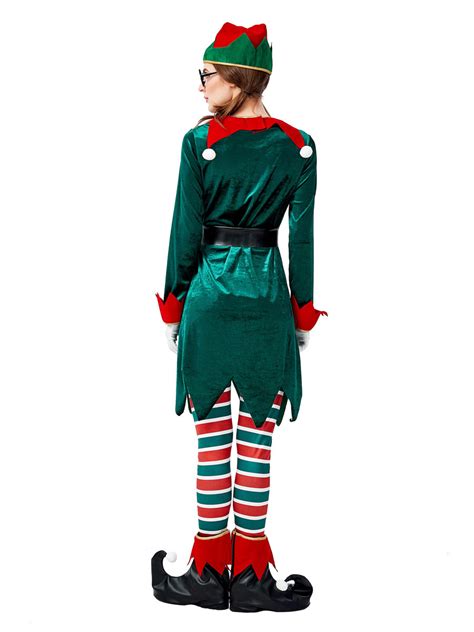Faschingskostüm Frauen Weihnachten Set Christmas Elf Green Holidays