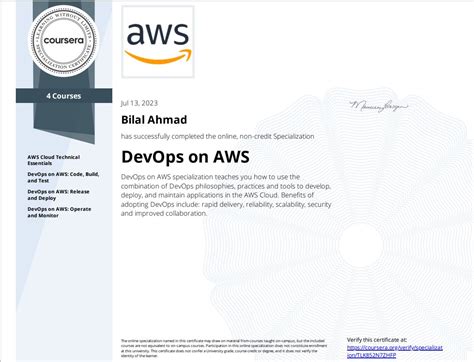 Bilal Ahmad On Linkedin Devops Aws Cloudcomputing Specialization Techskills Learningjourney