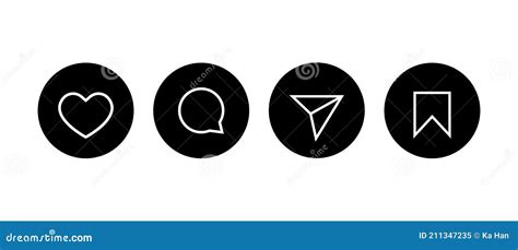 Me Gusta Compartir Comentarios Y Guardar Icono De N Conjunto De