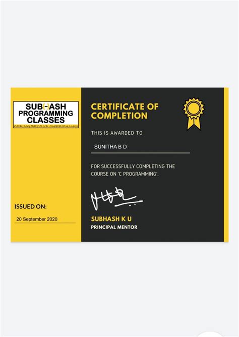 Sunitha Devegowda On Linkedin Successfully Completed The Course On C Programming Conducted By