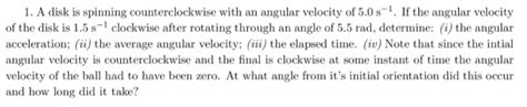 Solved 1 A Disk Is Spinning Counterclockwise With An