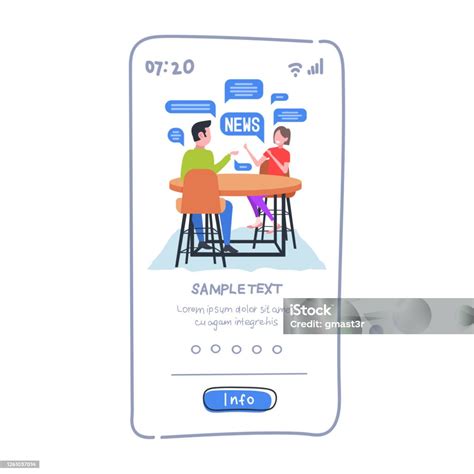 커플 채팅 동안 회의 남자 여자 토론 매일 뉴스 채팅 거품 통신 가공의 인물에 대한 스톡 벡터 아트 및 기타 이미지 가공의