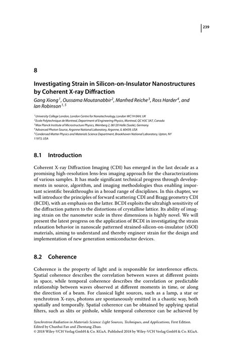 Pdf Investigating Strain In Silicon On Insulator Nanostructures By Coherent X Ray Diffraction