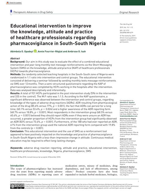 Pdf Educational Intervention To Improve The Knowledge Attitude And Practice Of Healthcare