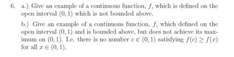 Solved A Give An Example Of A Continuous Function F Chegg