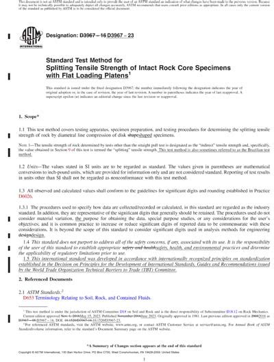ASTM D3967 23 Red Standard Test Method For Splitting Tensile Strength