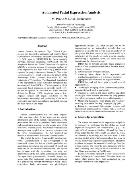 Pdf Automated Facial Expression Analysis