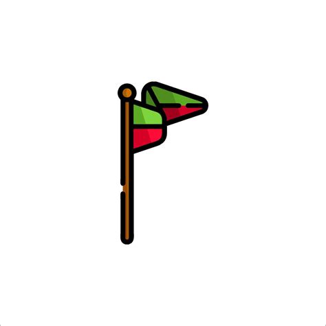 A Flag With A Red And Green Flag On It 54669216 Vector Art At Vecteezy