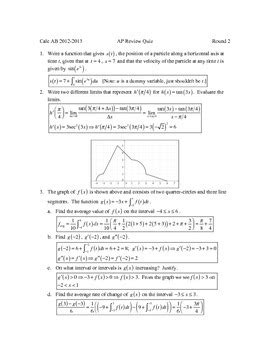 Calculus AB AP Exam Review Quizzes Edition By Sean Turkington