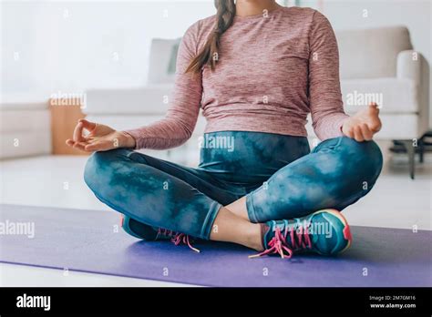 Prenatal Yoga Pregnancy And Meditation Concept Pregnant Woman