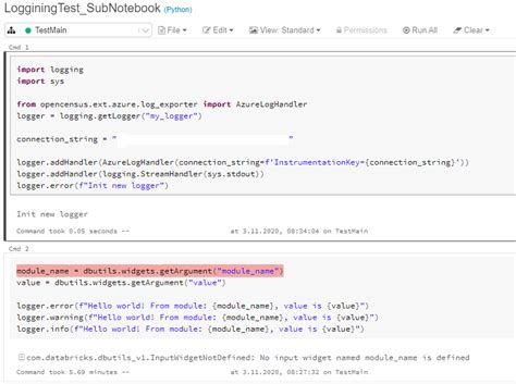 Azureloghandler Doens T Work With Dbutils Notebook Run In Databricks