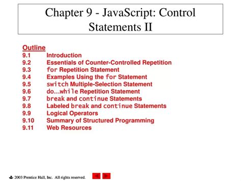 ppt chapter 9 javascript control statements ii powerpoint