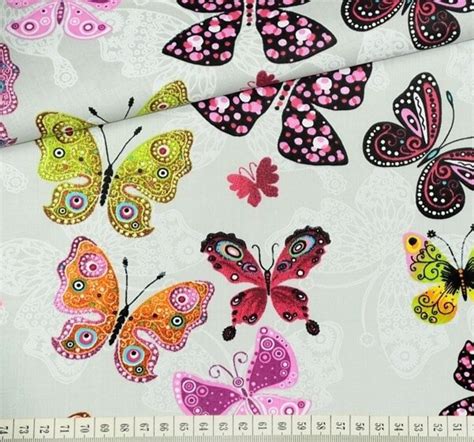 Butterflies Cotton Fabric For Quilting Butterfly Fabric By The Etsy