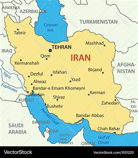 Islamic Republic Of Iran Map Royalty Free Vector Image