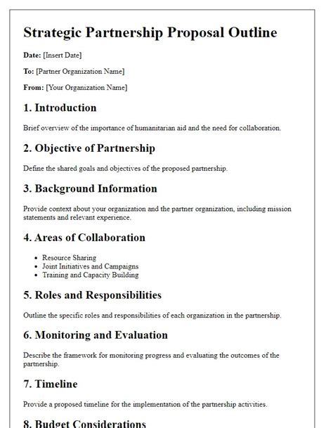 Letter Template For Humanitarian Aid Partnership Free Samples In Pdf