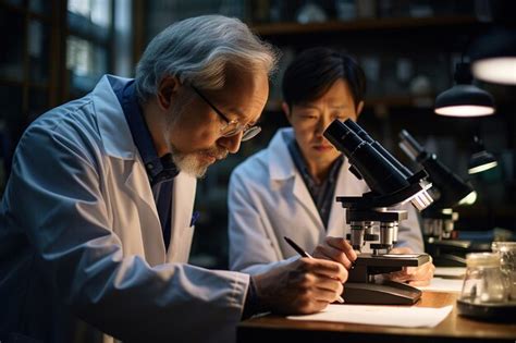Premium Photo Dedicated Scientists Doing Research Analyzing Samples