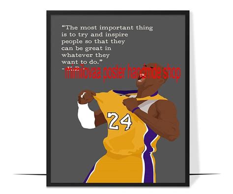 Kobe Bryant Inspirational Quotes Wall Art Sports Motivational Art Print