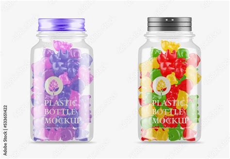Plastic Jar With Gummies Mockup Stock Template Adobe Stock
