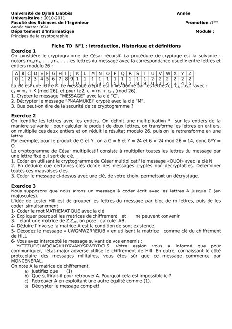 Td1 Par Pr Faroune Université De Djilali Liabbès Année Universitaire 2010 Faculté Des