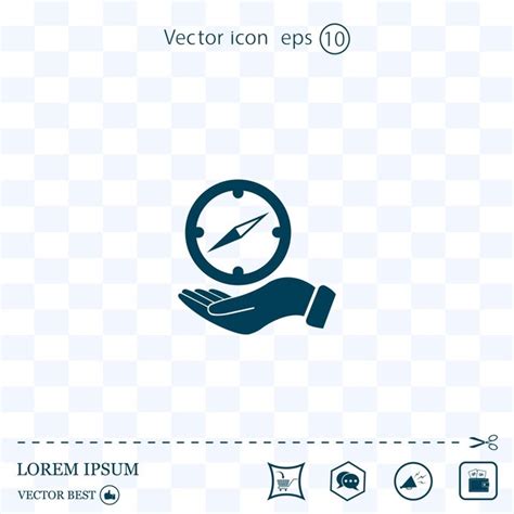 Premium Vector Compass On Hand Flat Icon Vector Illustration Eps
