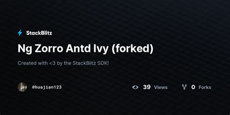 Ng Zorro Antd Ivy Forked Stackblitz
