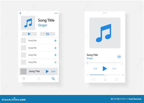 Audio Player Interface Music Player App Interface Social Media Screen Template Mobile Audio