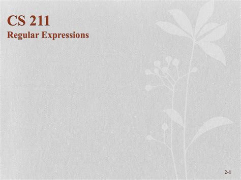 Regular Expressions