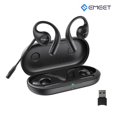 [emeet 에어플로우 오픈형 블루투스 이어폰 탈부착 붐 마이크 공기전도 골전도 대체]