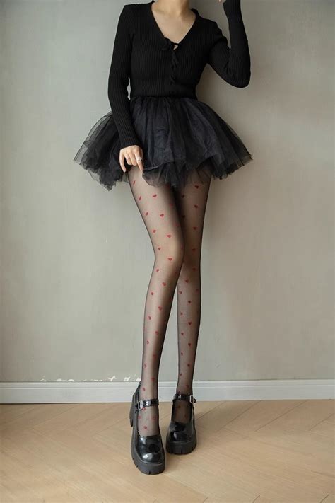 夏丝袜红色小爱心提花包心丝袜波点丝袜美腿显瘦透肤黑色连裤袜子 阿里巴巴