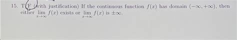 solved t with justification ﻿if the continuous function