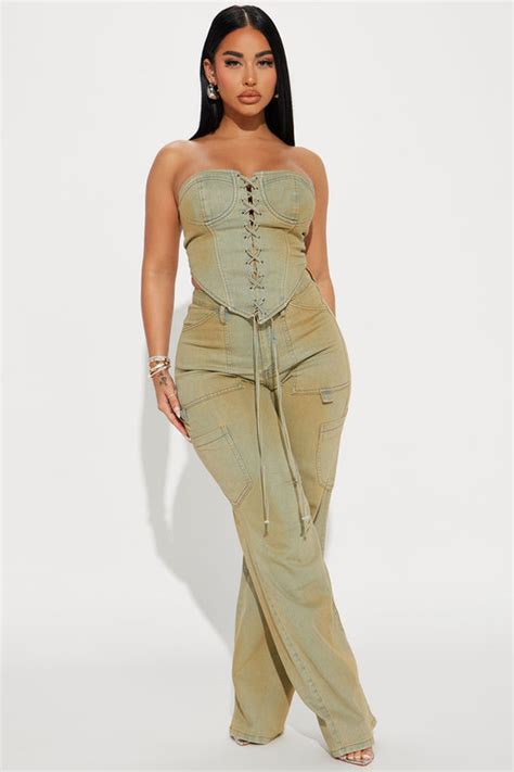 Gianna Tinted Denim Corset Top Light Wash Fashion Nova