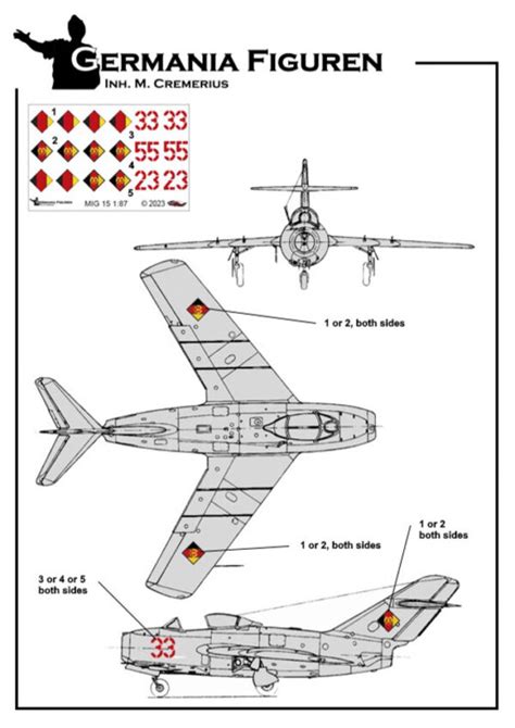 Mig 15 Decals Nva Der Ddr Germania Figuren