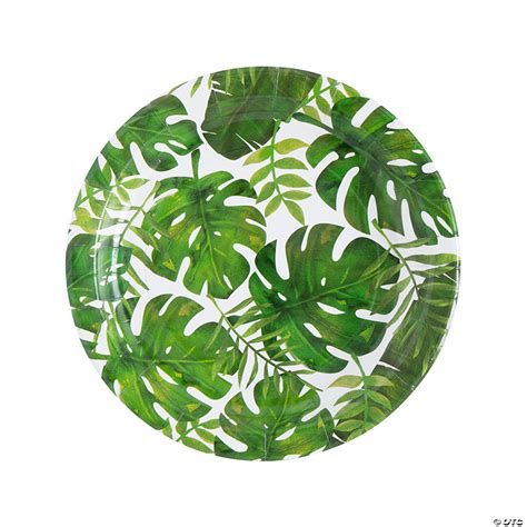 Palm Leaf Tropical Party Paper Dinner Plates 8 Ct Oriental Trading