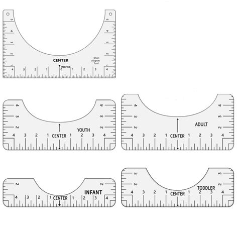 Shirt Ruler Guide Alignment Tool 5 Piece Set Stitch And Go