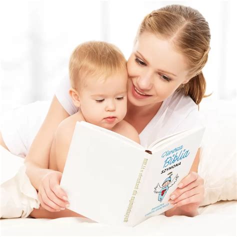 Biblia dla dzieci z personalizacją w szkatułce na chrzest Błękitny