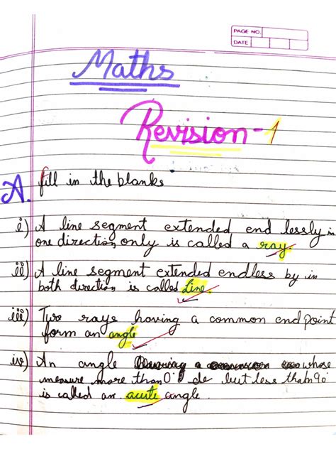 Maths Revision Class 5 Pdf