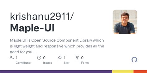 Github Krishanu2911 Maple Ui Maple Ui Is Open Source Component