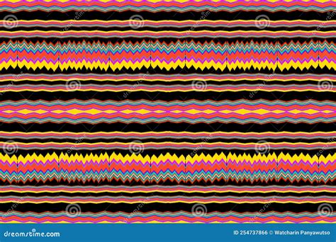 The Decoration Of Geometric Shape Form A Pattern To Be Colorful Stripe Stock Illustration