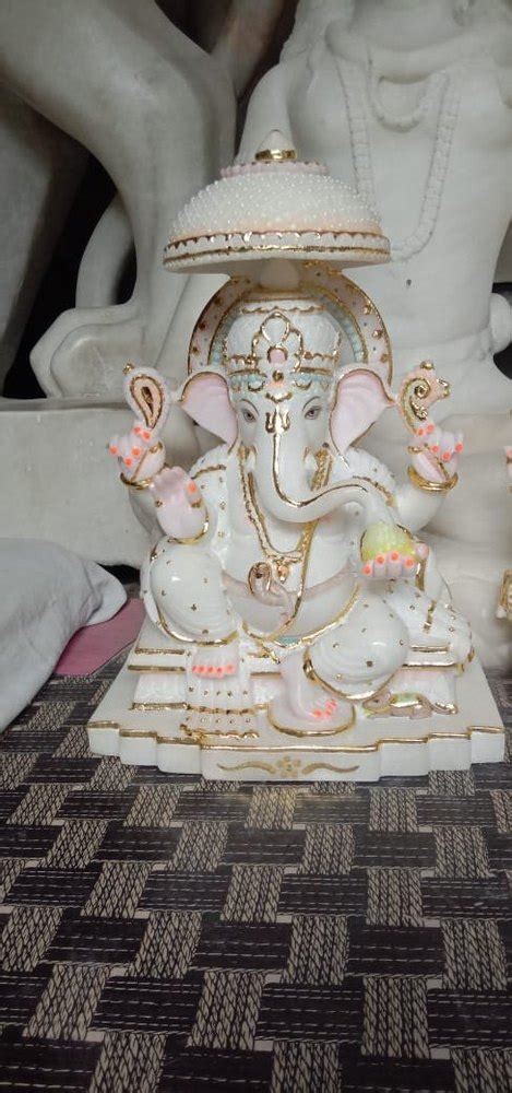 Multicolor Marble Ganesh Statue Packaging Type Wooden Box Size 15