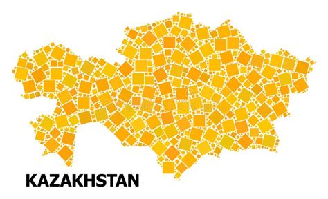 Kazakhstan Abstract Schematic Map From The Black Dots Along The Stock